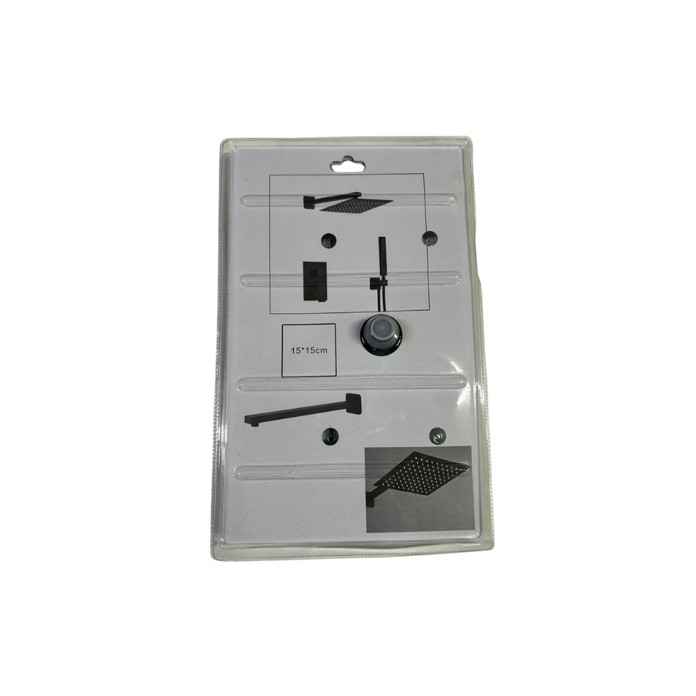 AIYI 6-Inch Square Shower Head & Arm Set – Matte Black Top Spray ...